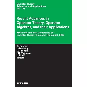 博客來-Recent Advances In Operator Theory, Operator Algebras, And Their ...