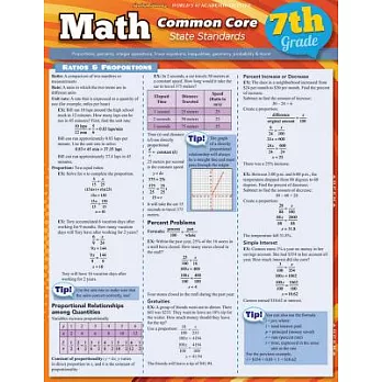 博客來-Math Common Core, 7th Grade: State Standards
