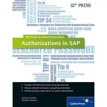 博客來-Authorizations in Sap: 100 Things You Should Know About...