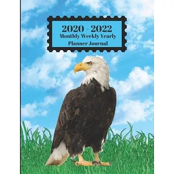 博客來-2020 - 2022 Monthly Weekly Yearly Planner Journal: Bald Eagle Bird ...