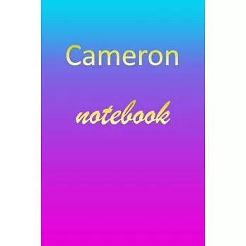 博客來-Cameron: Blank Notebook - Wide Ruled Lined Paper Notepad - Writing ...