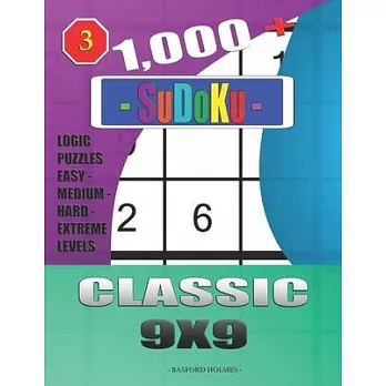 博客來-1,000 + Sudoku Classic 9x9: Logic puzzles easy - medium - hard ...