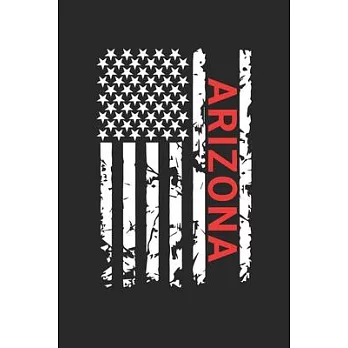 博客來-Arizona: Arizona Notebook Composition Cute White And Black USA Flag ...