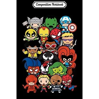 博客來-Composition Notebook: Kids Marvel Heroes And Villains Team Kawaii ...