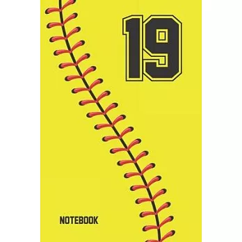 博客來-19 Notebook: Softball Jersey Number 19 Nineteen For All Players ...