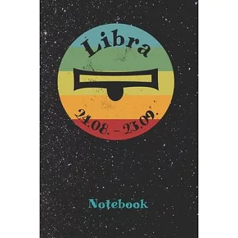 博客來-Zodiac Sign Libra Retro Notebook: Astrology Journal, Horoscope ...