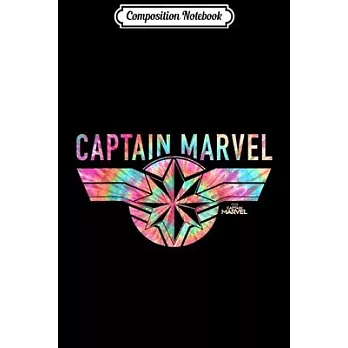 博客來-Composition Notebook: Captain Marvel Logo Banner Tie Dye Colors ...