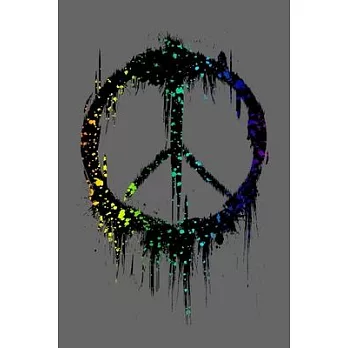 博客來-Notebook: Peace Sign Peaceful 60s 70’’s Retro Hippie Gift Paint ...