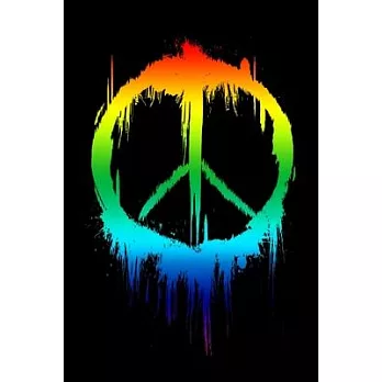 博客來-Notebook: Peace Sign Peaceful 60s 70’’s Retro Hippie Gift Rainbow ...