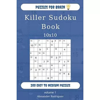 博客來-Puzzles for Brain - Killer Sudoku Book 200 Easy to Medium Puzzles ...