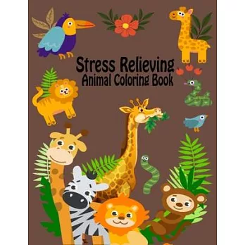 博客來-Stress Relieving Animal Coloring Book: Fun Activity Animal Coloring ...