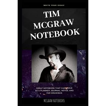 博客來-Tim McGraw Notebook: Great Notebook for School or as a Diary, Lined ...