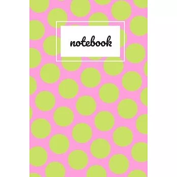 博客來-Pink and green polka dot print notebook: novelty notebook 6＂x9＂