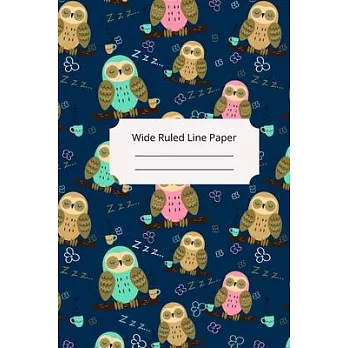 博客來-Cute Sleep Owl Theme Wide Ruled Line Paper