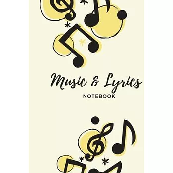 博客來-Music & Lyrics Notebook: Yellow & BlackBlank Sheet Music (6x9 100 ...