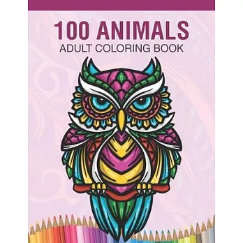 博客來-100 Animals Adult Coloring Book: Animal Lovers Coloring Book with ...