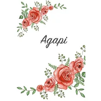 博客來-Agapi: Personalized Notebook with Flowers and First Name - Floral ...