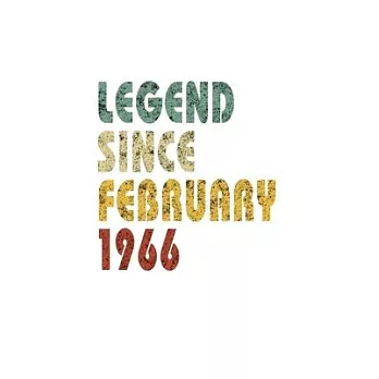 博客來-Legend Since February 1966: Retro Birthday Gift Notebook With Lined ...