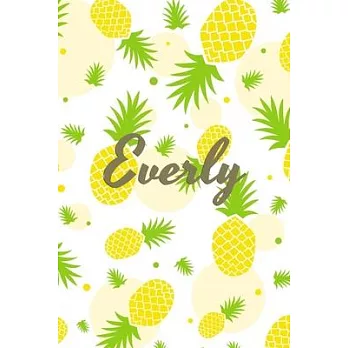 博客來-Everly: Personalized Pineapple fruit themed Dotted Grid Notebook ...
