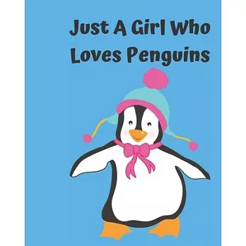 博客來-Just A Girl Who Loves Penguins: Pretty Notebook Journal Blank Lined ...