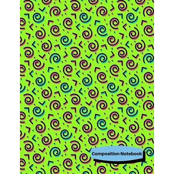 博客來-Composition Notebook: 80s 90s Retro Themed College Ruled ...