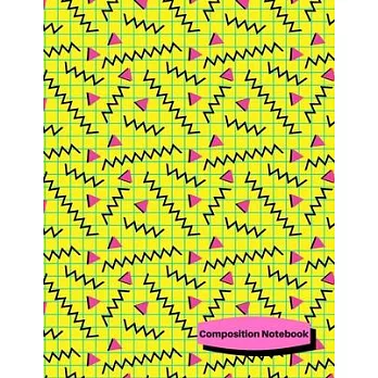 博客來-Composition Notebook: 80s 90s Retro Themed College Ruled ...