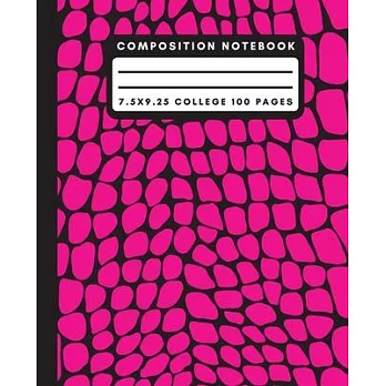 博客來-Composition Notebook: Pink Crocodile Print Composition Notebook ...