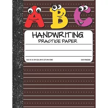博客來-Handwriting Practice Paper: Dotted Mid-lines 110 Pages Uppercase ...