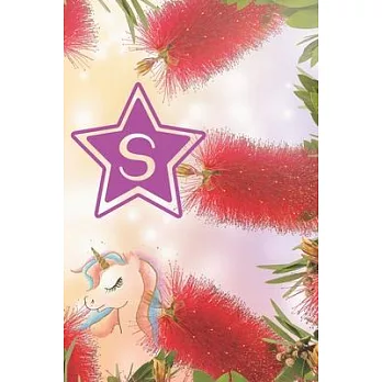 博客來-S: Initial Monogram Notebook Lined Pages Flower Journal College ...