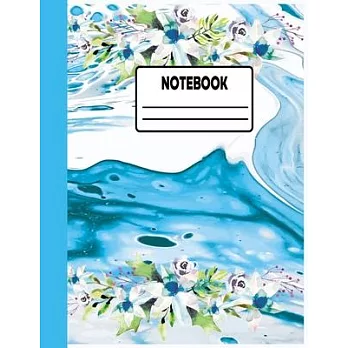 博客來-Notebook: White Grey Marble College Ruled Blank Lined Cute ...