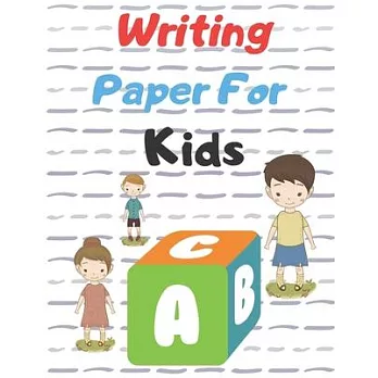 博客來-Writing Paper For Kids A B C: Handwriting Paper Dotted Lined ...