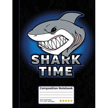 博客來-Composition Notebook: Shark Time Great White Book for School ...