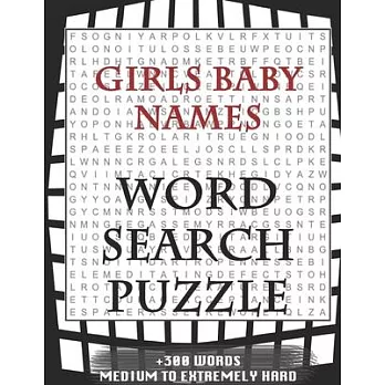 博客來-Girls Baby Names WORD SEARCH PUZZLE +300 WORDS Medium To ...