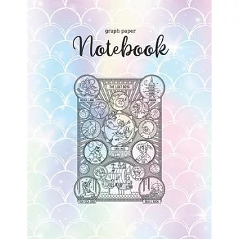 博客來-Graph Paper Notebook: Disney Peter Pan Neon Gradient Mermaid ...