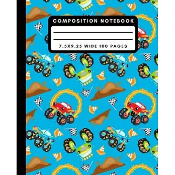 博客來-Composition Notebook: Blue Monster Truck Composition Notebook For ...