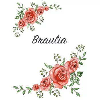 博客來-Braulia: Personalized Notebook with Flowers and First Name - Floral ...