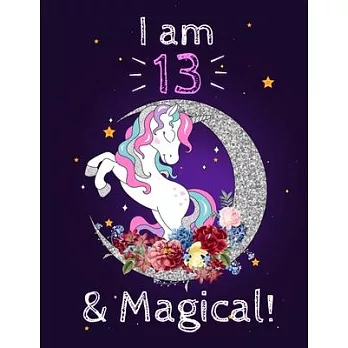 博客來-Unicorn Sketchbook I am 13 & Magical!: A Happy Birthday 13 Years ...