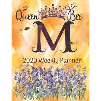 博客來-2020 Weekly Planner - Monogram Queen Bee Initial ＂M＂: 12-Month ...