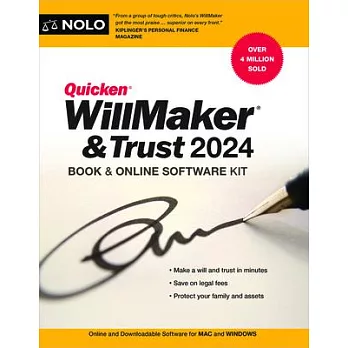 博客來-Quicken Willmaker & Trust 2024: Book & Online Software Kit