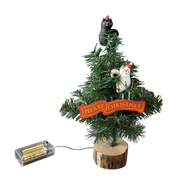 博客來-【DECOLE】concombre聖誕節_攀樹貓LED燈樹