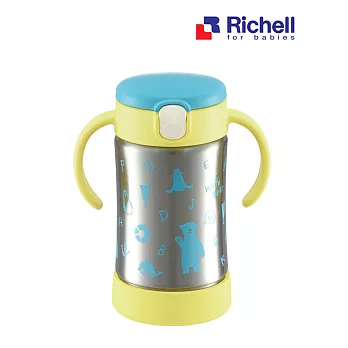 博客來-Richell 艾登熊不鏽鋼吸管保溫杯300ml (7M以上適用)