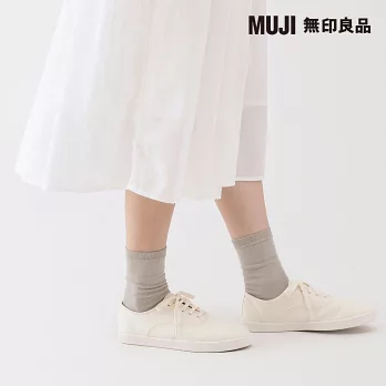 博客來-【MUJI 無印良品】女足口柔軟舒適直角襪23-25cm 淡棕