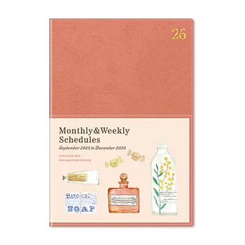 博客來-【日本RYU-RYU】2026 附透明口袋週記事手帳B6 ‧ 粉紅色