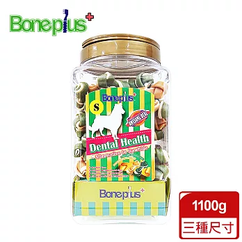 博客來-【Bone Plus】綜合雙色潔牙骨結桶裝1100G(多種尺寸) S