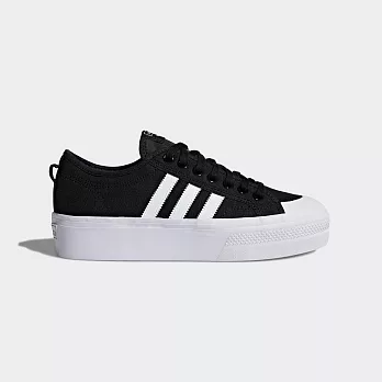 博客來-Adidas Nizza Platform W [FV5321] 女鞋 運動 休閒 經點 厚底 滑板 穿搭 愛迪達 黑白 25cm 黑/白