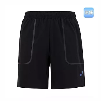 博客來-Asics [2011C736-001] 男 短褲 涼感七吋短褲 運動 休閒 跑步 訓練 健身 彈性 亞瑟士 黑
