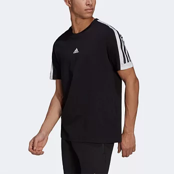 博客來-Adidas M FI 3S TEE [HK2284] 男 短袖 上衣 T恤 運動 訓練 休閒 棉質 舒適 穿搭 黑