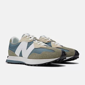博客來-New Balance 327系列 男女 復古休閒鞋-藍綠-MS327CR-D US9.5 藍色