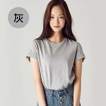 博客來-【男人幫】SL034*圓領純棉/精梳棉彈性素面T恤 XS 灰色