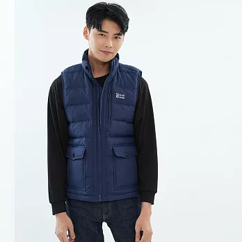 博客來-【遊遍天下】男款立領防潑水防風保暖90%羽絨背心GV22021丈青(M-5L 大尺碼) XL 丈青